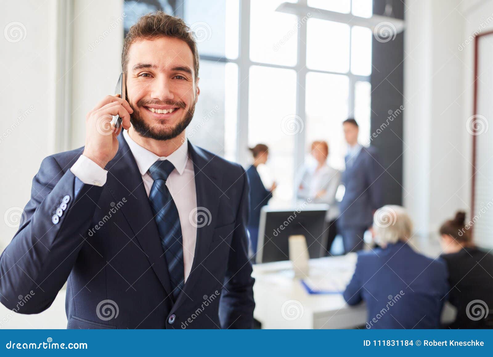 Successful Manager with Smartphone Stock Photo - Image of manager ...