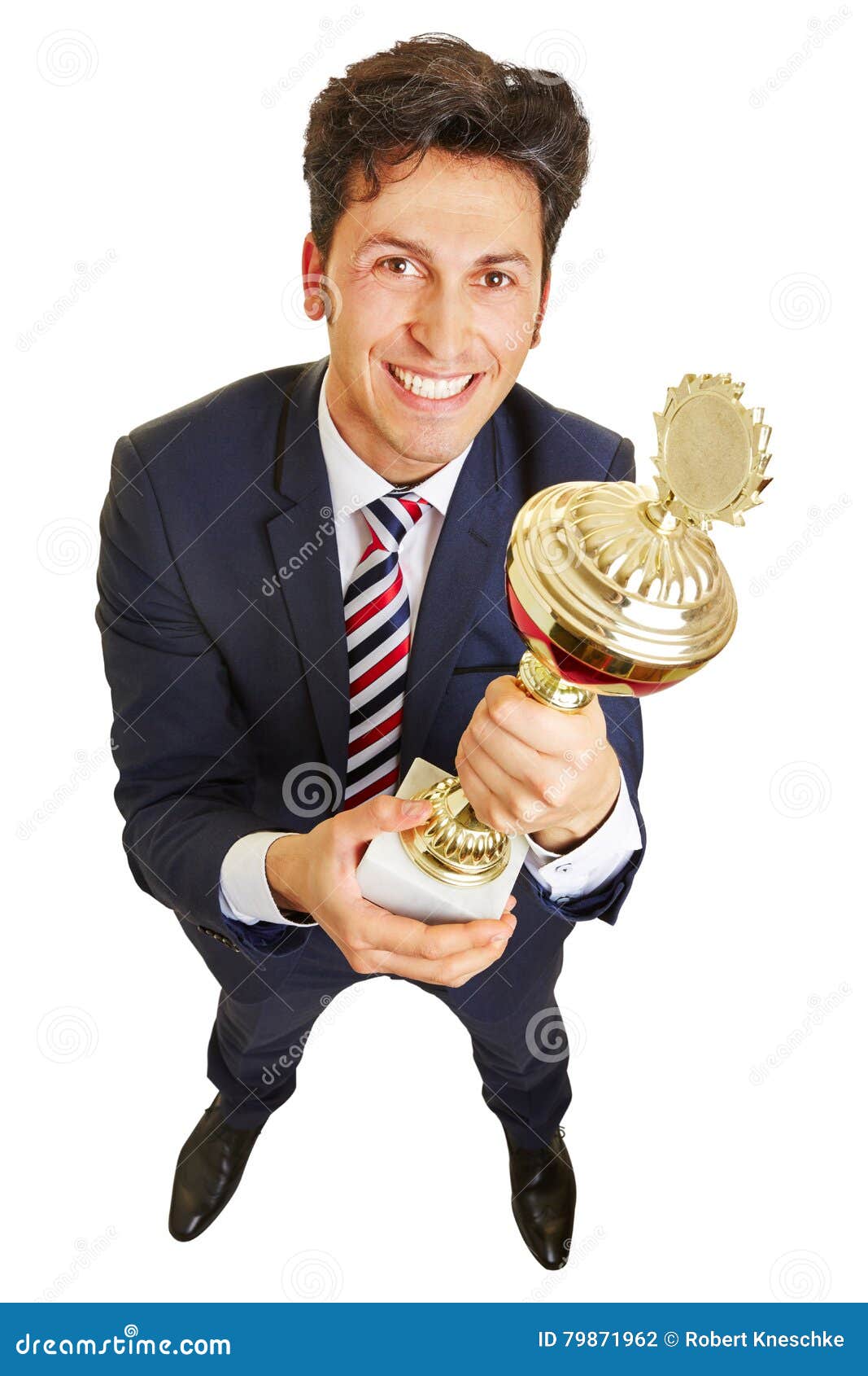 Successful Manager with Trophy Cup Stock Photo - Image of motivation ...