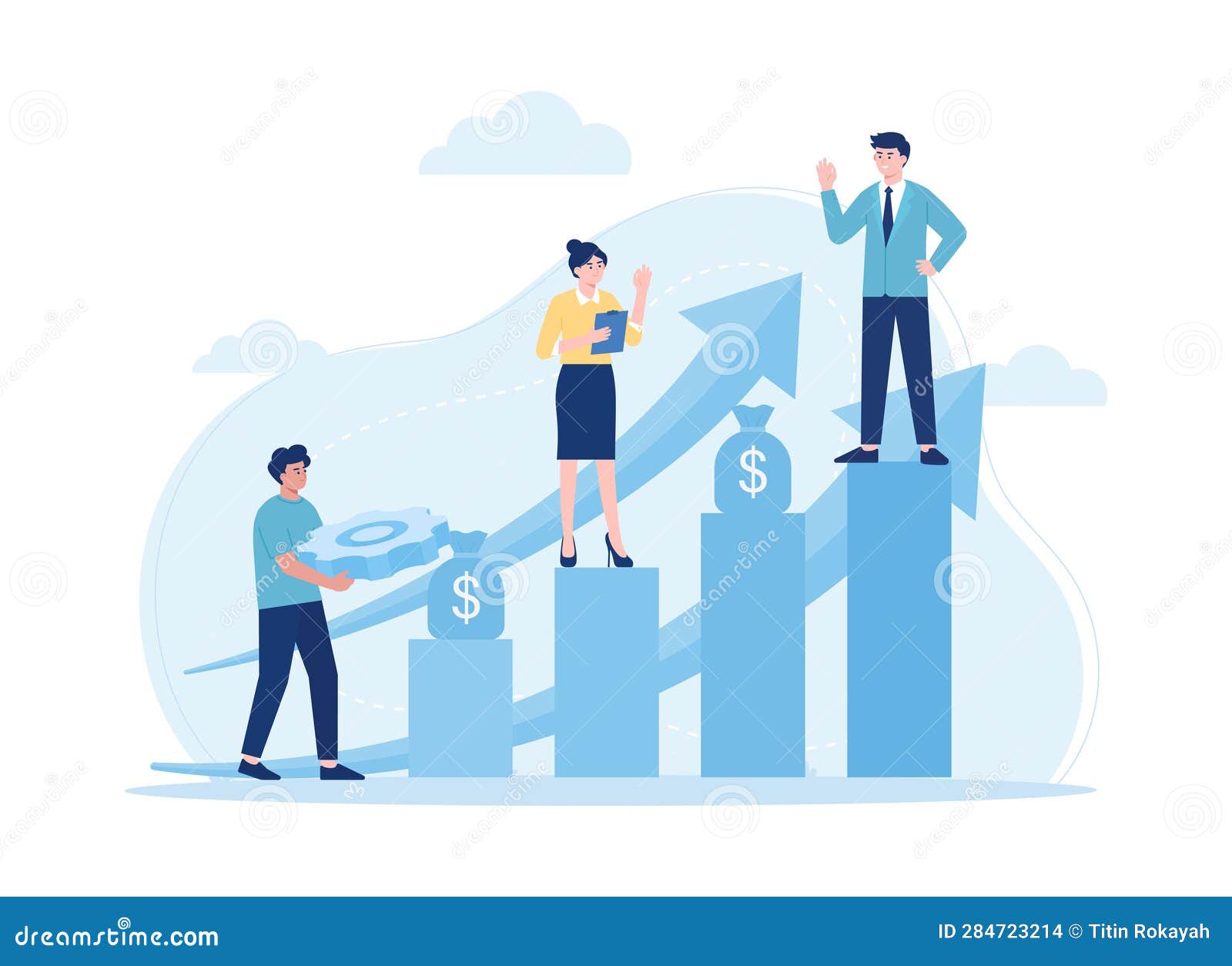 Successful Managers Lead the Teamwork Concept Flat Illustration Stock ...