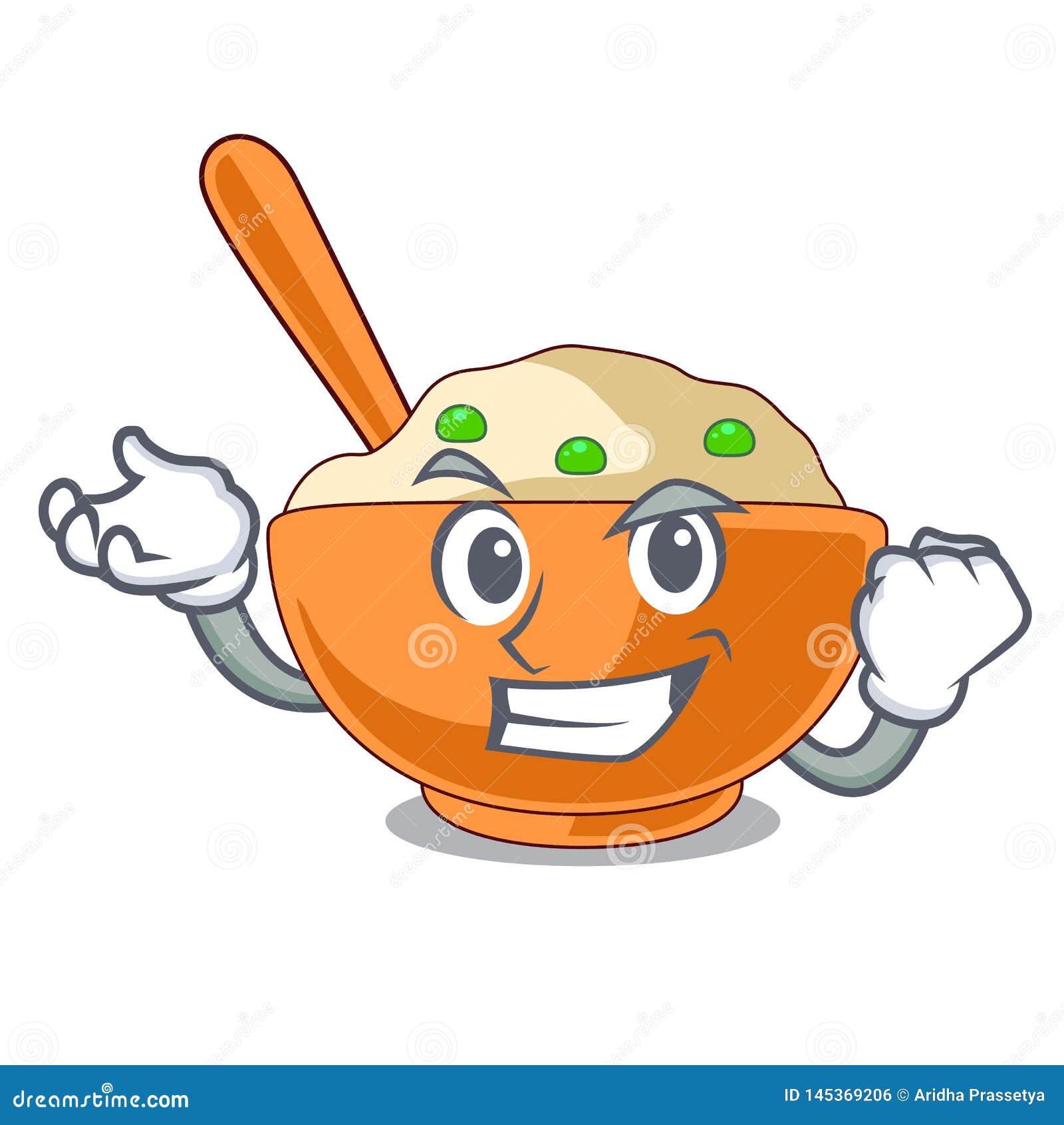 Successful Mashed Potato Isolated with the Cartoon Stock Vector ...