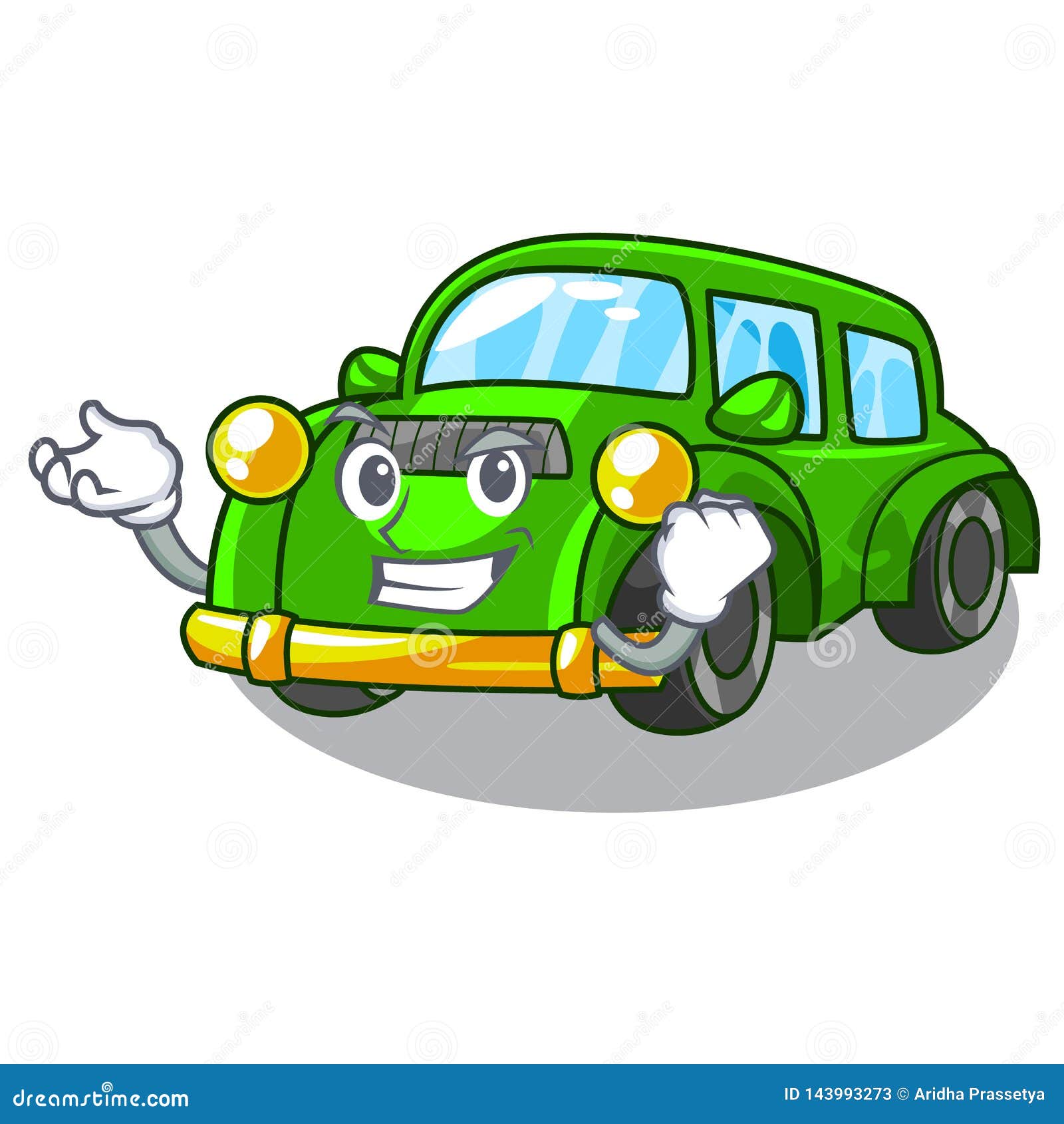 Successful Miniature Classic Car in Shape Characters Stock Vector ...