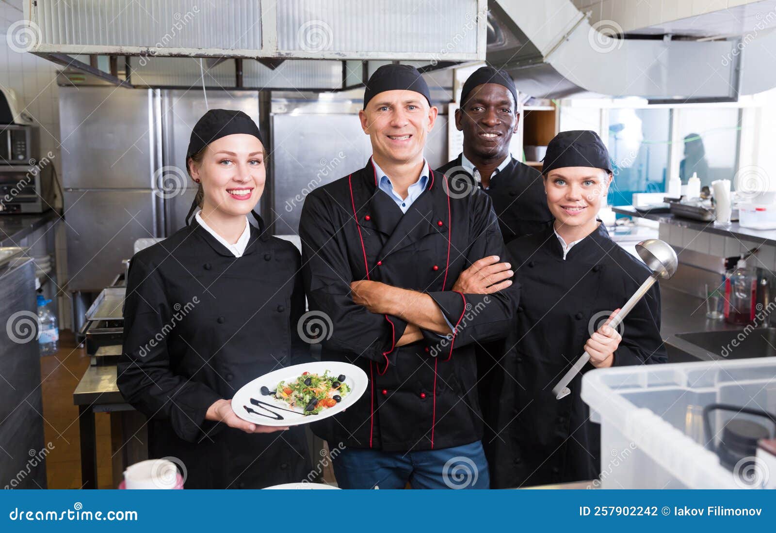 Successful Team of Restaurant Stock Photo - Image of cheerful, female ... Successful Team of Restaurant Stock Photo - Image of cheerful, female ...
