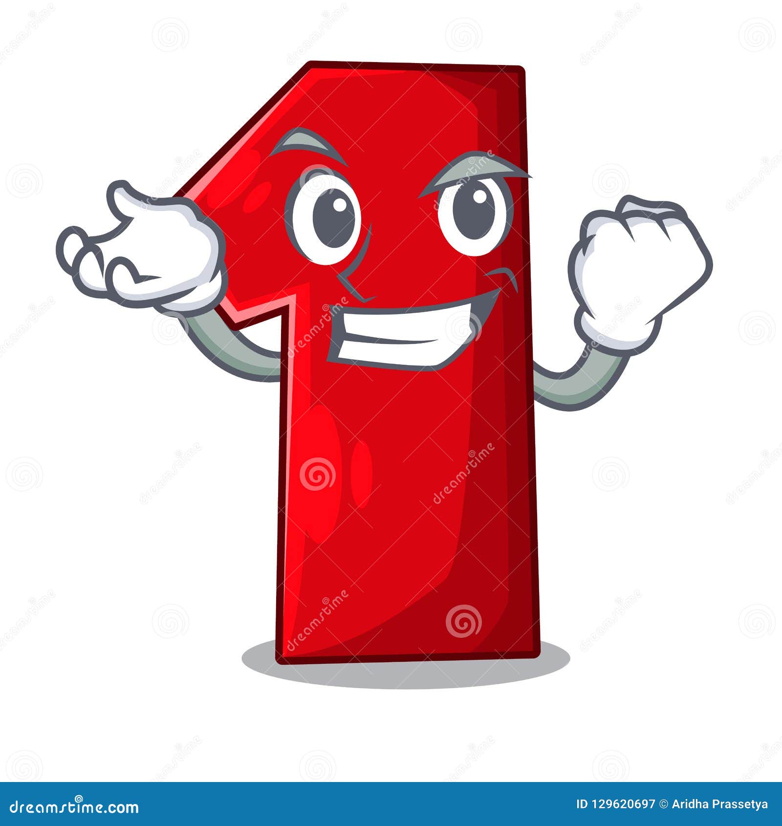 Successful Number One Index Finger on Cartoon Stock Vector ...