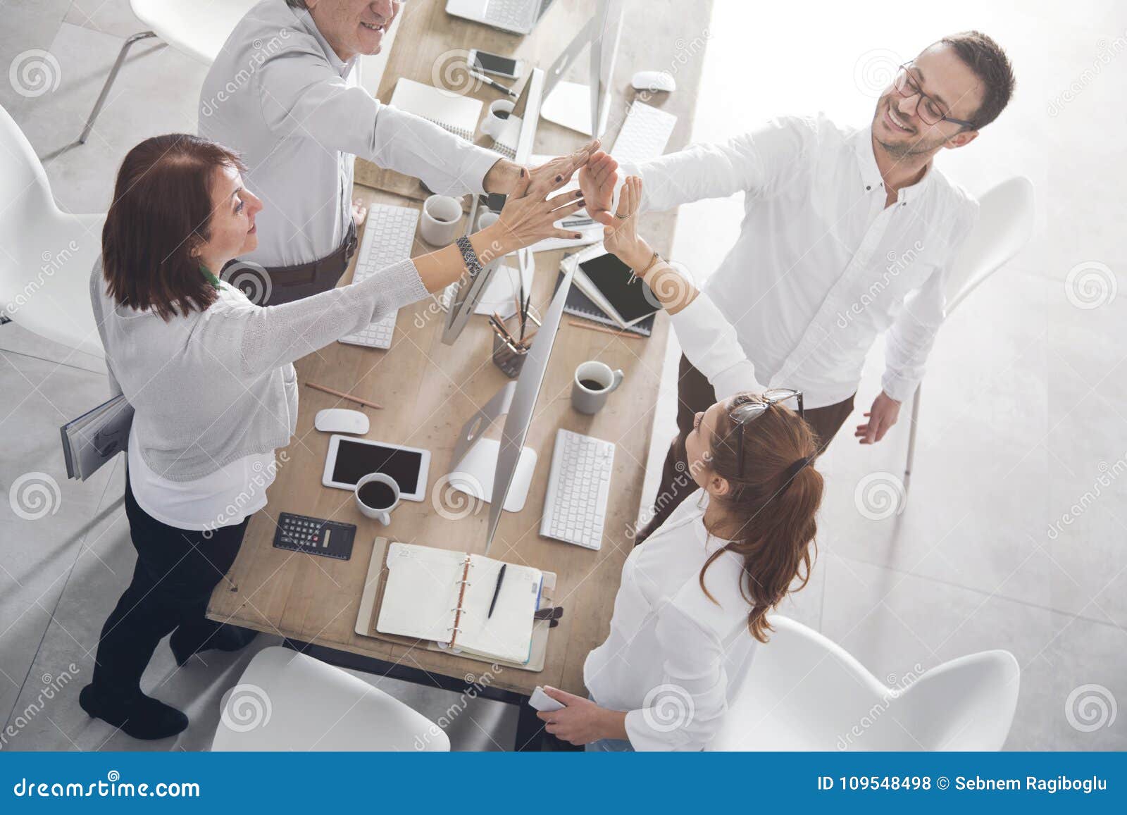 Successful Office Workers with Business Table Stock Photo - Image of ...