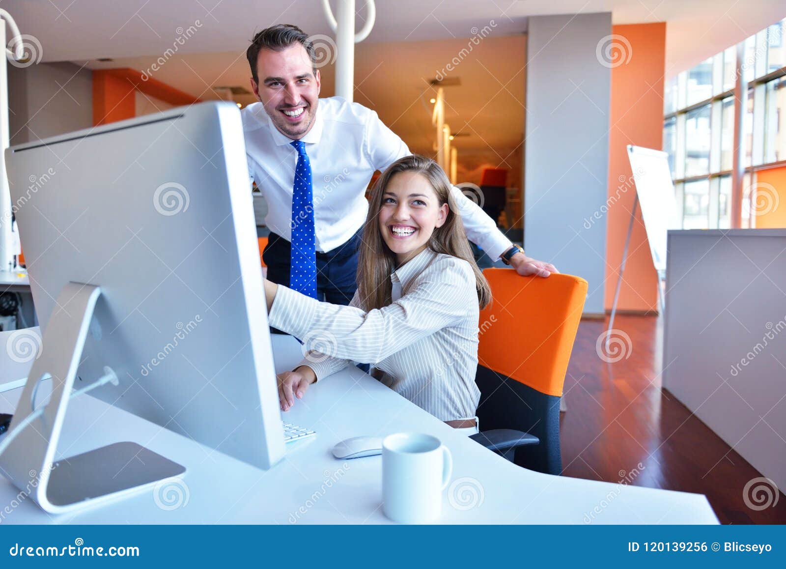 Successful office workers stock photo. Image of computer - 120139256