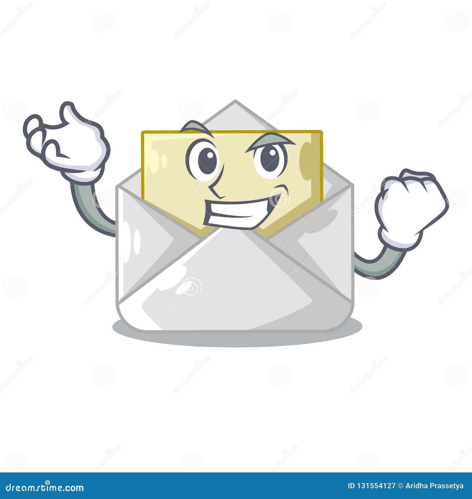 Successful Open Envelope Greeting Posters on Character Stock Vector ...