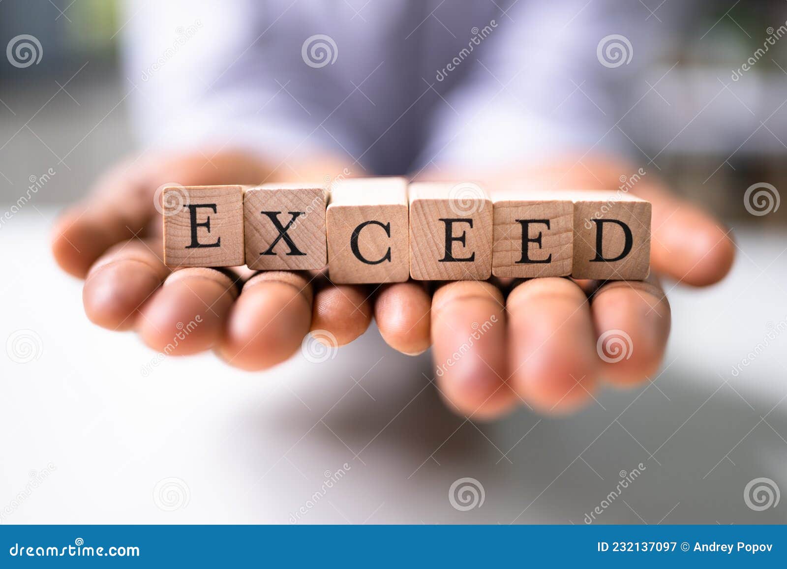 Successful Overachiever Man with Exceed Blocks Stock Image - Image of ...