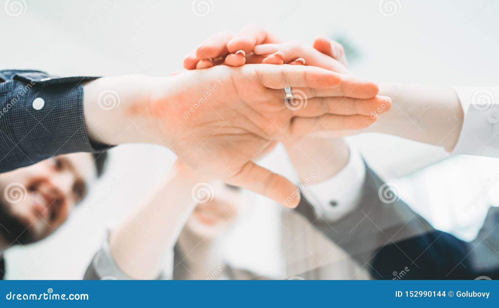 Successful Partnership Cooperation Team Hand Stack Stock Photo - Image ...
