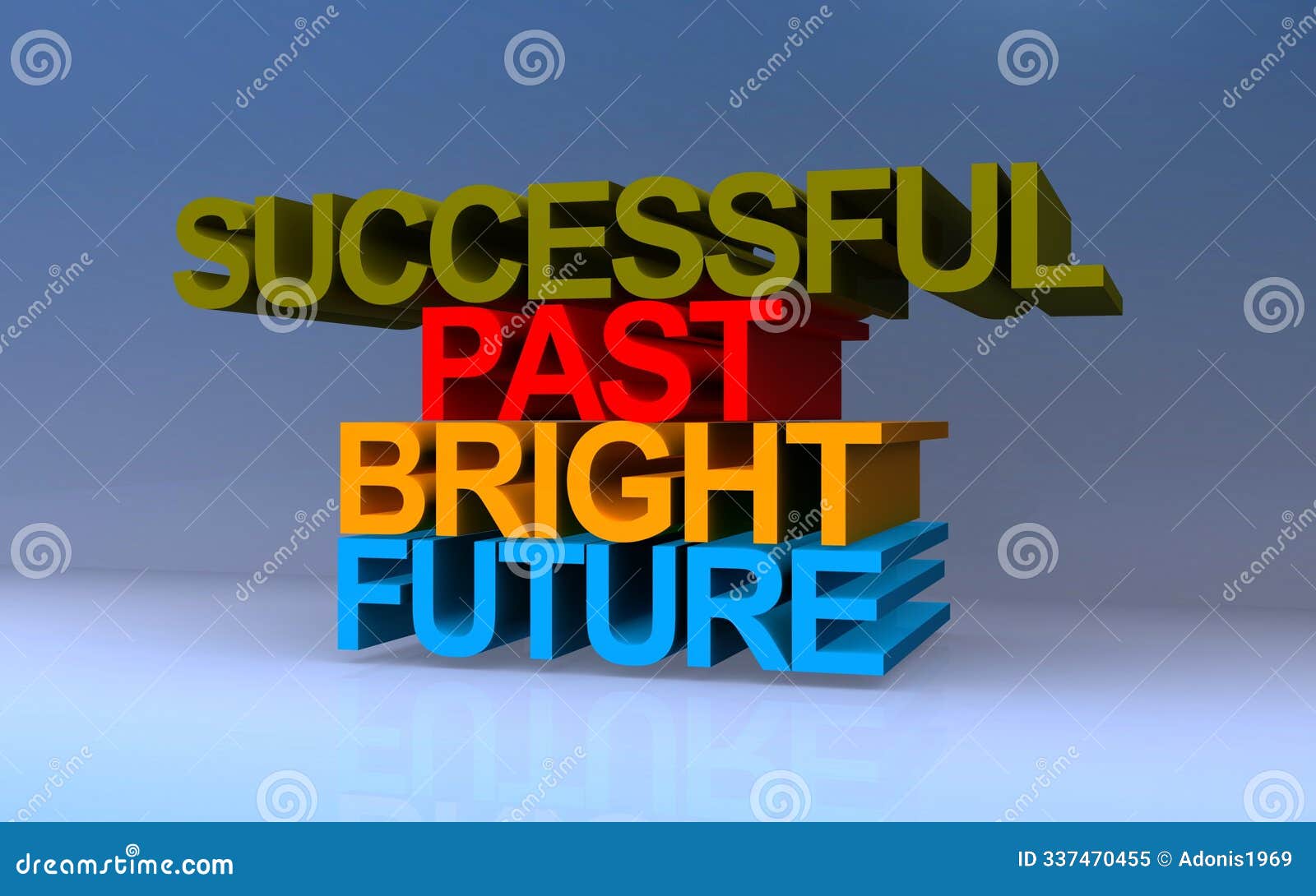 Successful Past Bright Future on Blue Stock Image - Image of bright ...