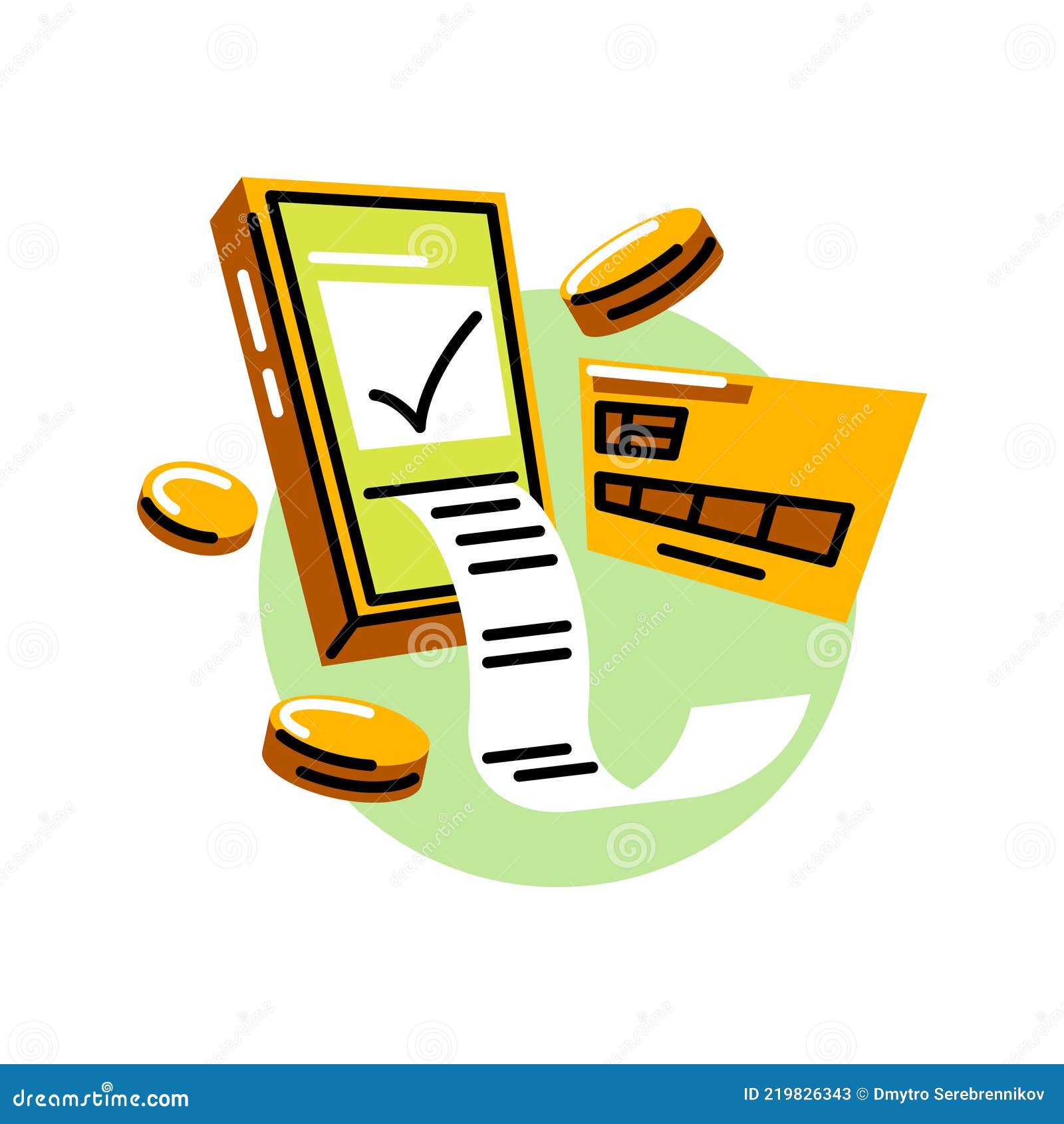Successful Payment. Vector Icon in Bold Line Style Stock Vector ...