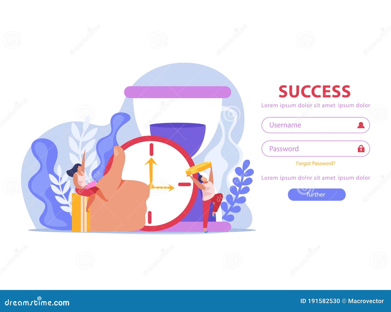Successful People Login Page Stock Vector - Illustration of graphic ...