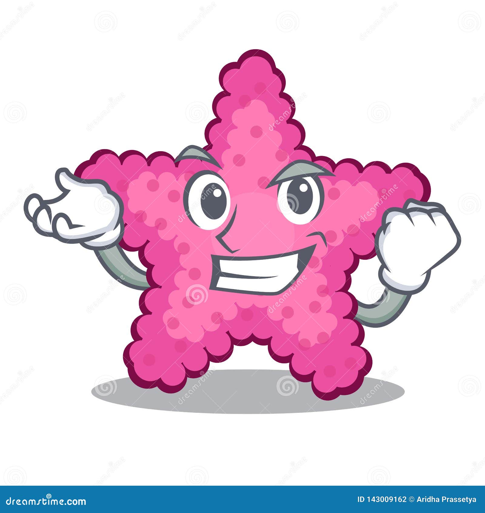 Successful Pink Starfish in the Cartoon Shape Stock Vector ...
