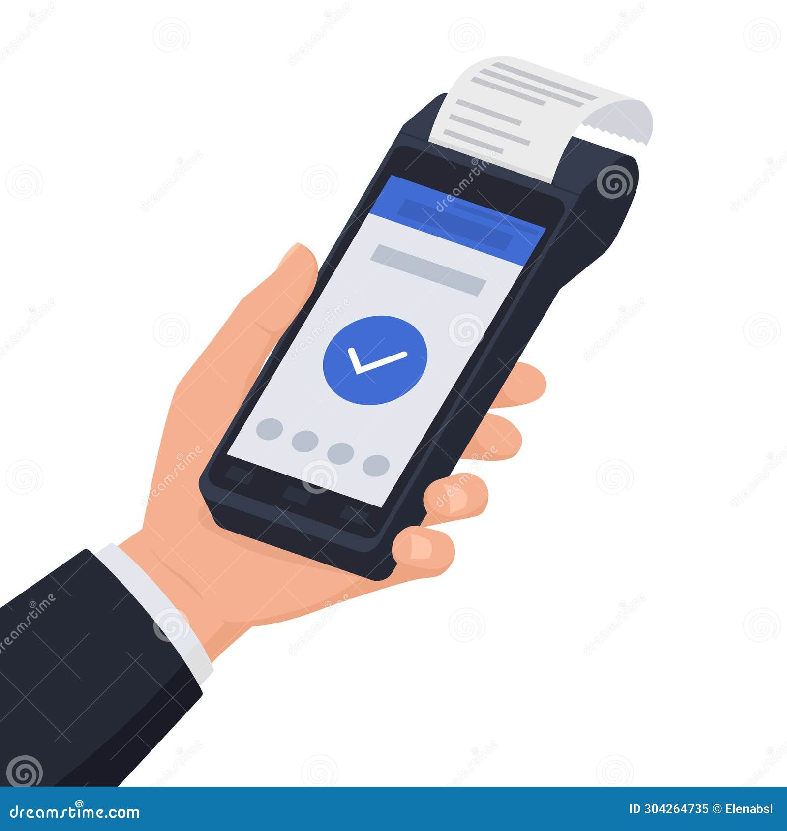 Successful POS Transaction and Receipt Stock Illustration ...