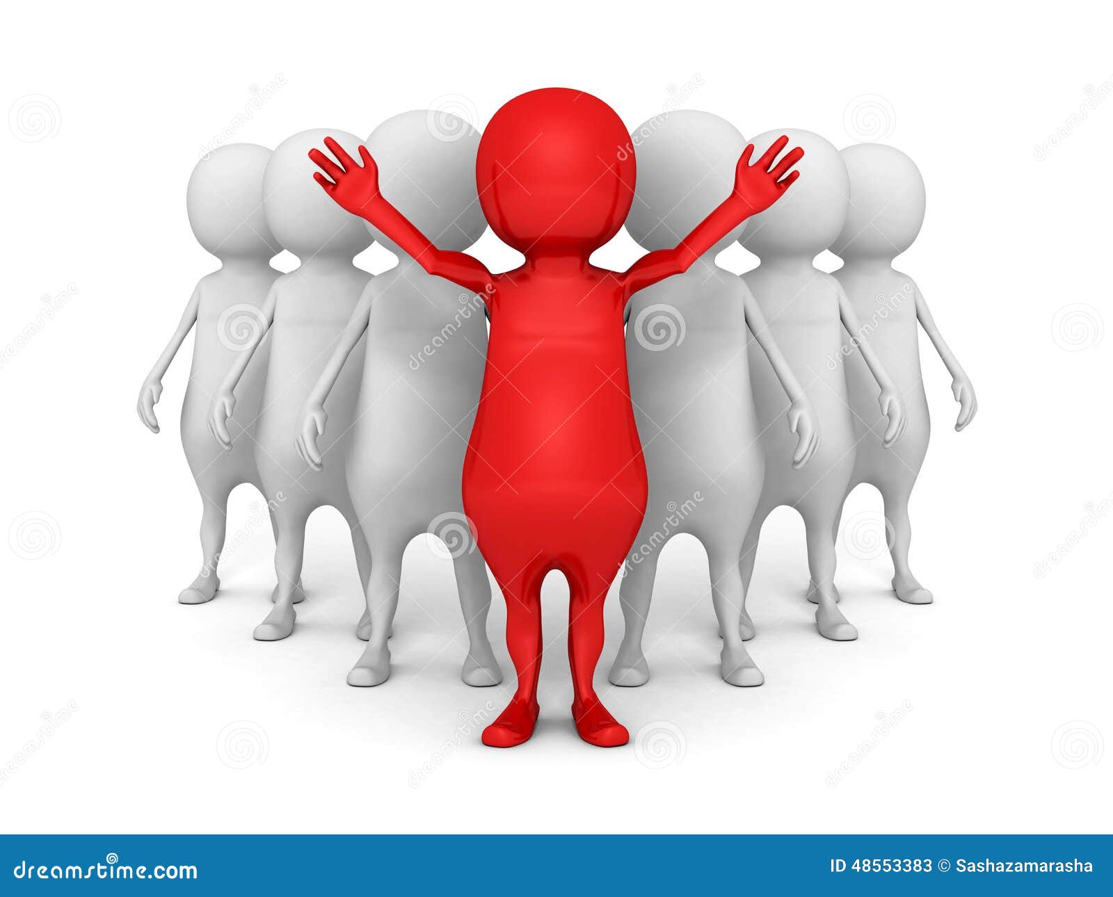 Successful Red Leader of Team Group Stock Image - Image of people ...