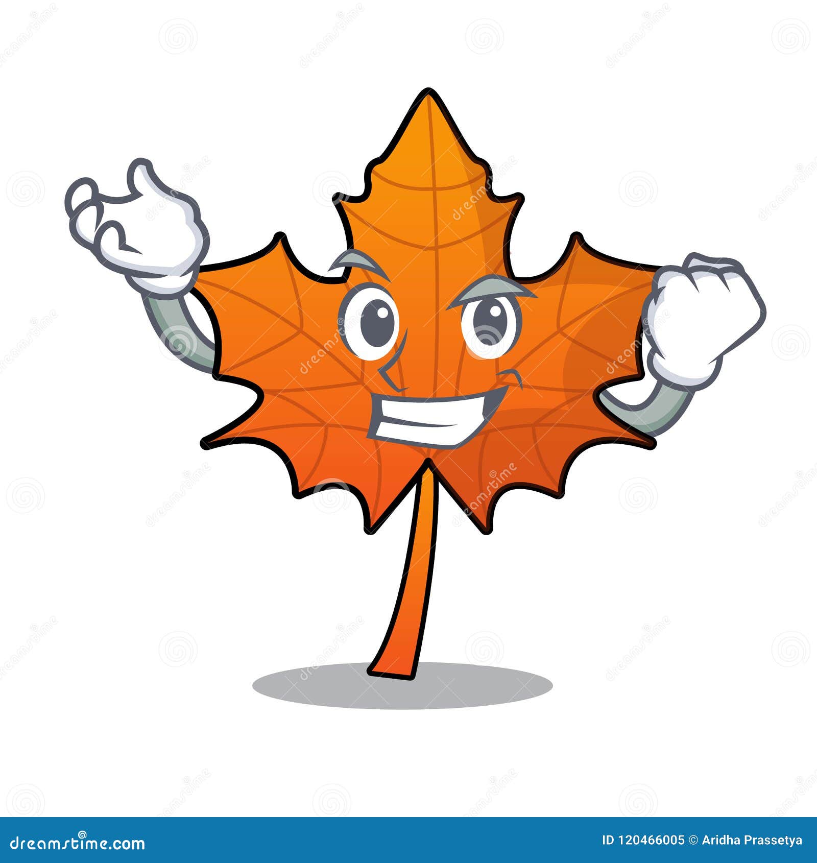 Successful Red Maple Leaf Character Cartoon Stock Vector - Illustration ...