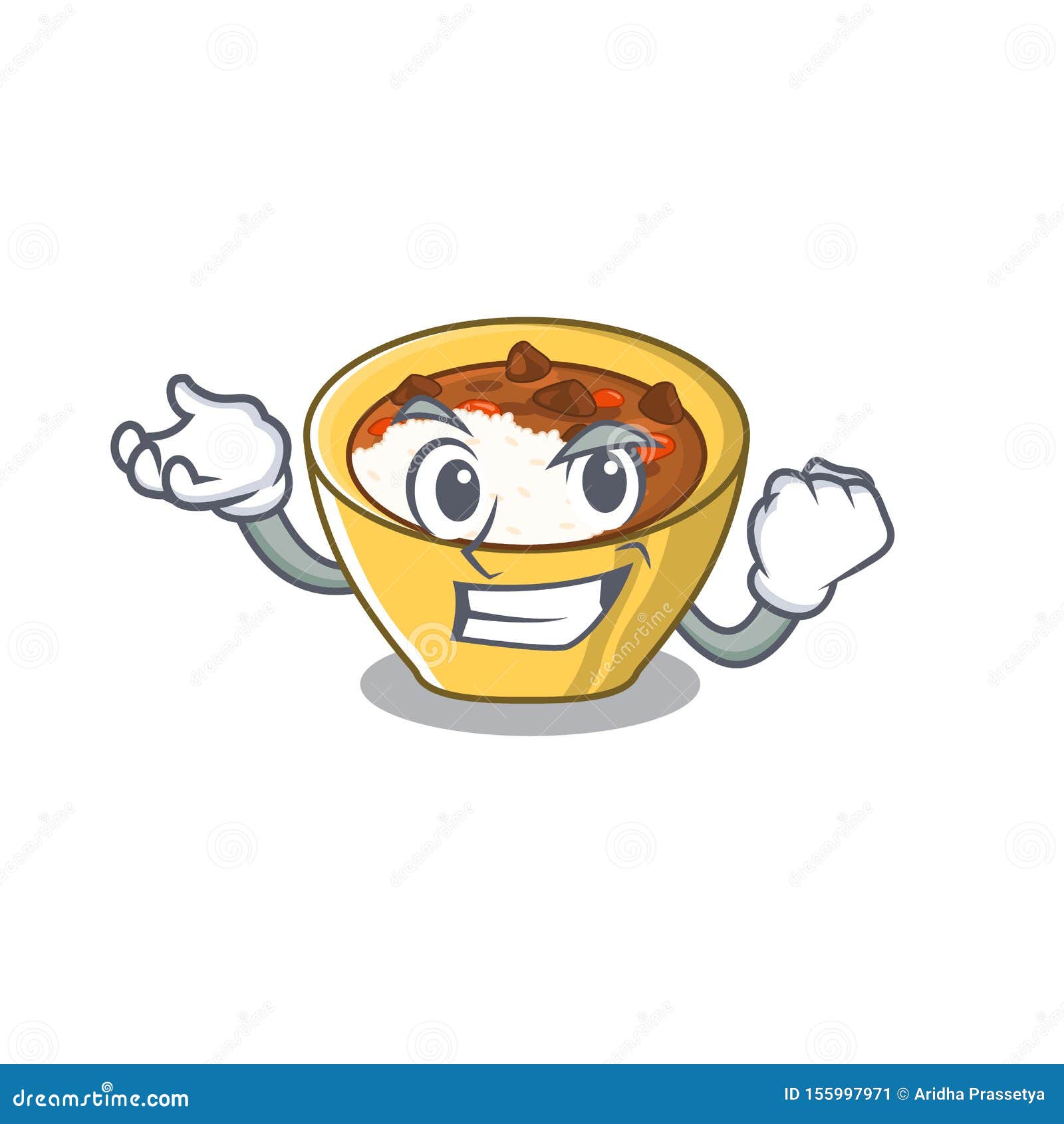 Successful Rice Curry Isolated with the Cartoon Stock Vector ...