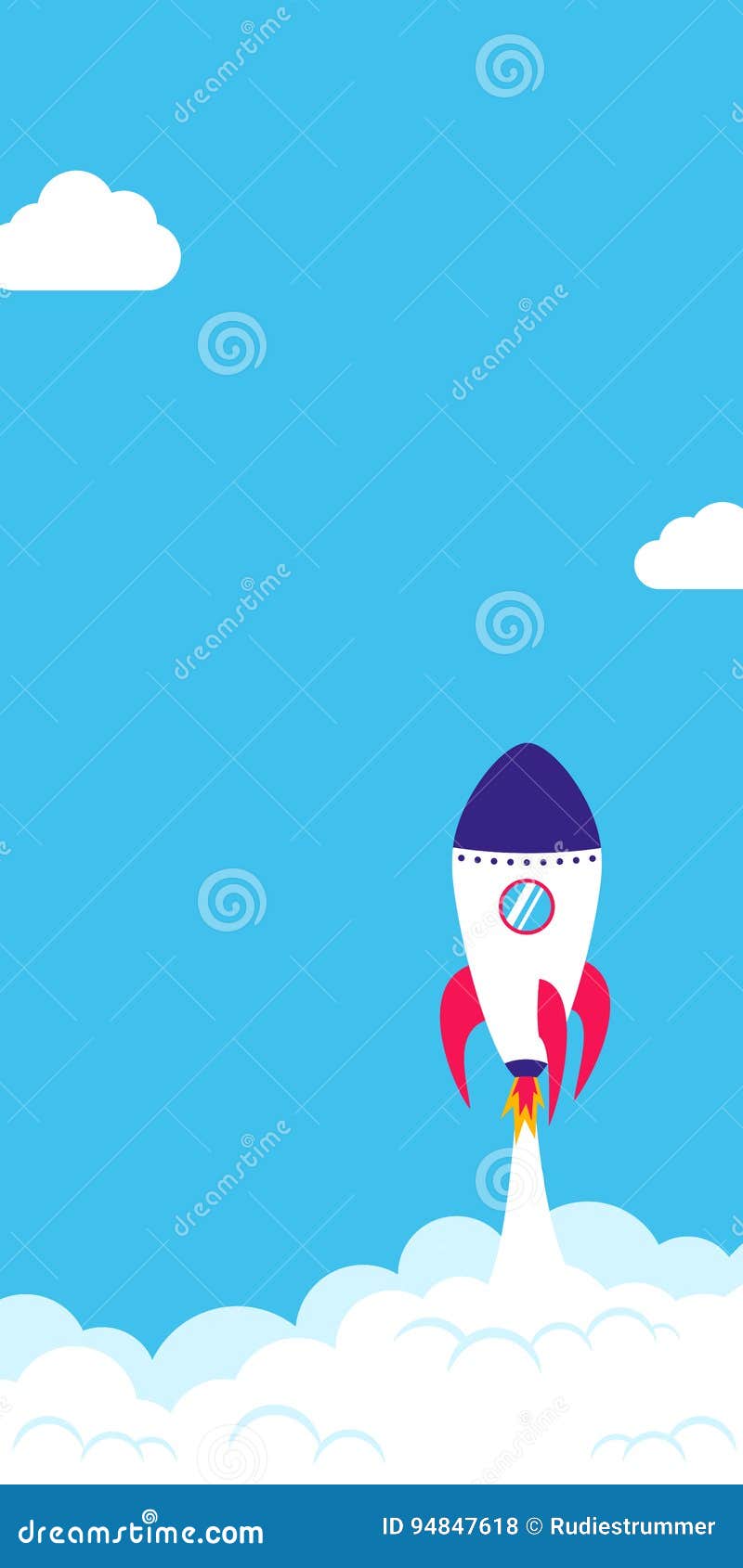 Successful Rocket Launch Vertical Format Stock Vector - Illustration of ...