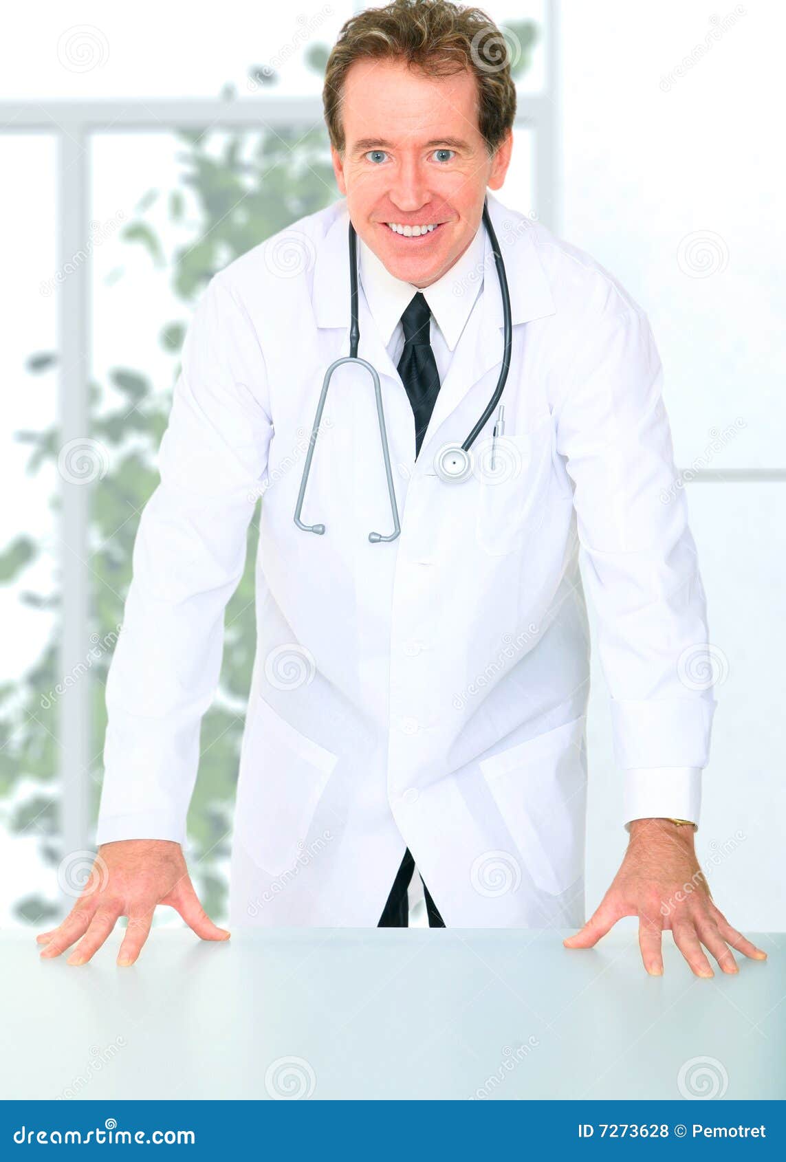 Successful Senior Doctor Standing by Table Stock Photo - Image of happy ...