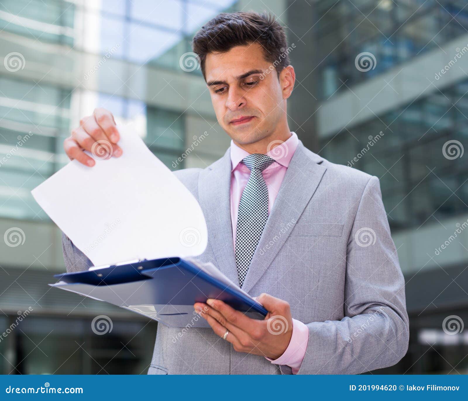 Serious Manager Reading Papers Stock Photo - Image of leadership ...