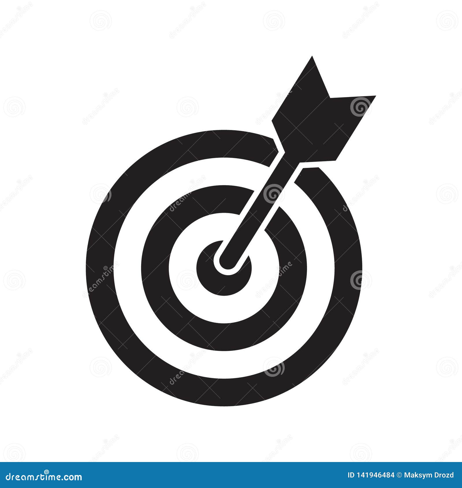 Successful Shoot. Darts Target Aim Icon on White Background. Vector ... Successful Shoot. Darts Target Aim Icon on White Background. Vector ...