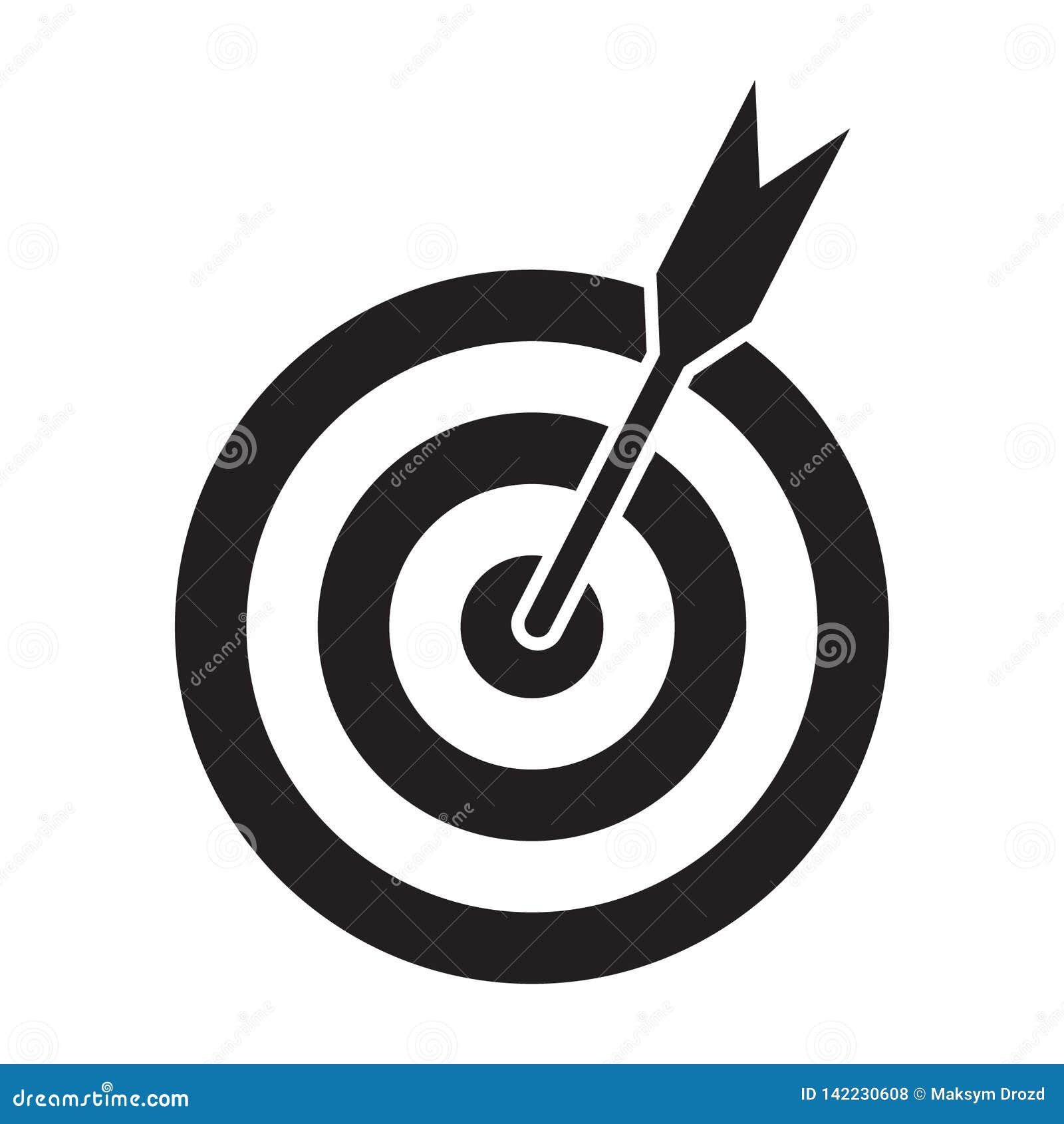 Successful Shoot. Darts Target Aim Icon on White Background. Vector ... Successful Shoot. Darts Target Aim Icon on White Background. Vector ...