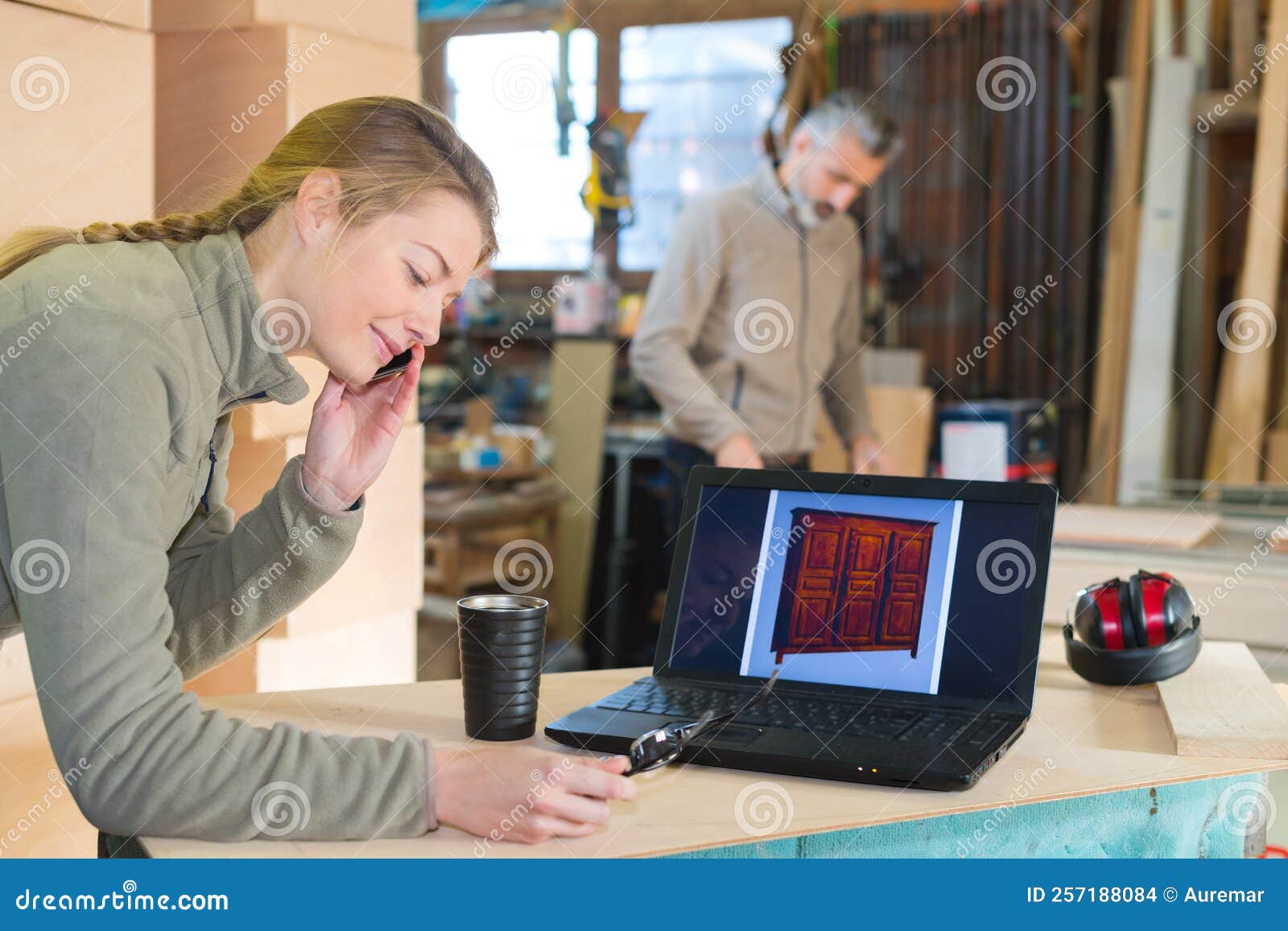 Successful Shop Assistant Working in Furniture Store Stock Photo ...