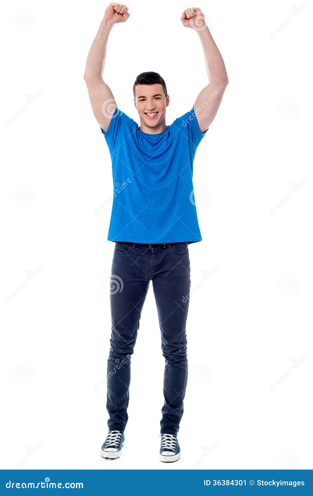 Handsome Man In Victorious Jump Stock Photo | CartoonDealer.com #30912414