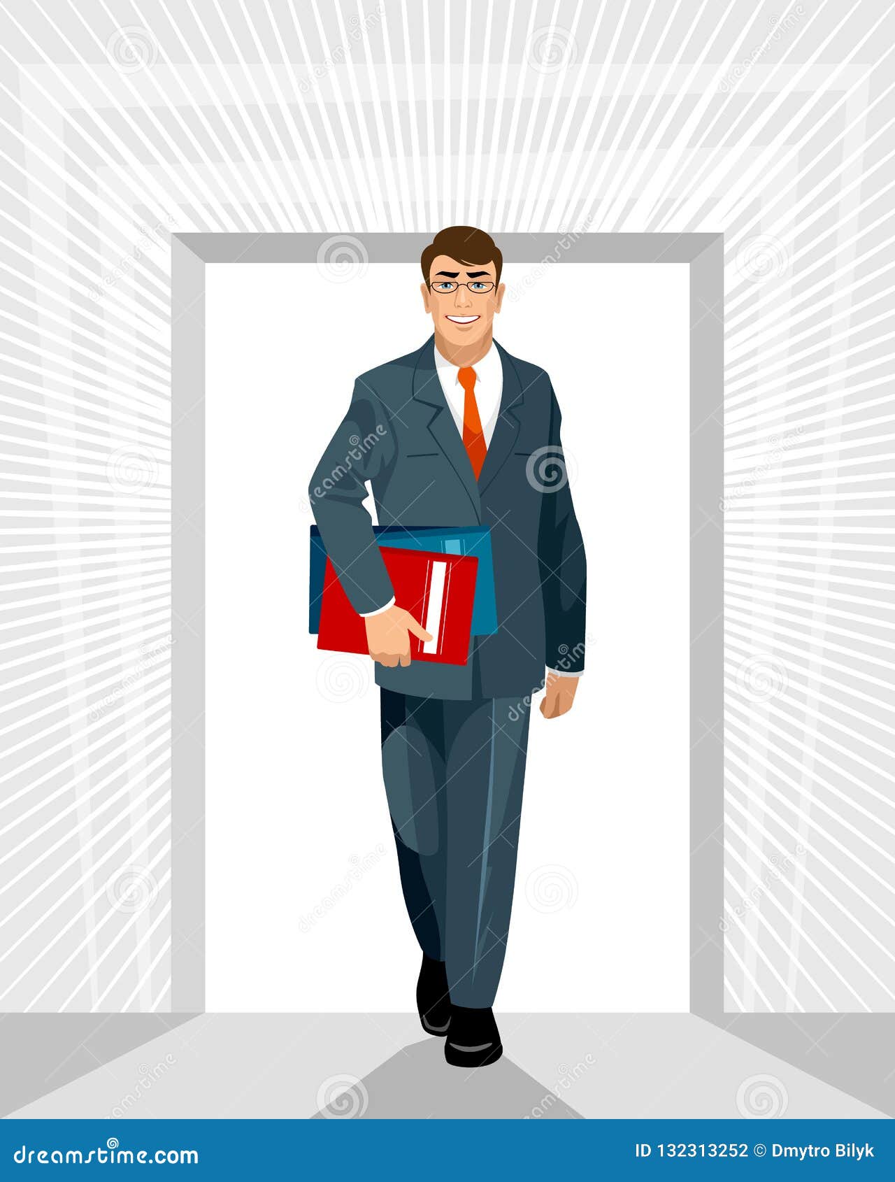 Successful smiling man stock vector. Illustration of development ...