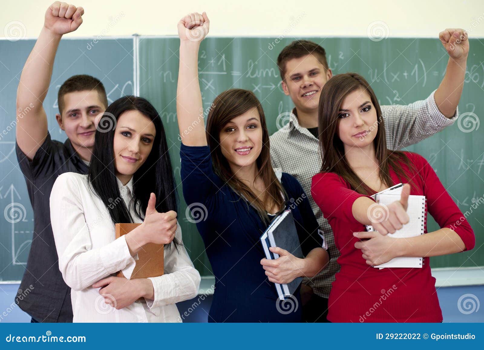 Successful Smiling Students Stock Photo - Image of male, five: 29222022