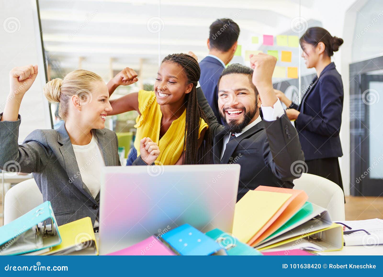 Successful Start-up Team Celebrating Stock Photo - Image of businessman ...