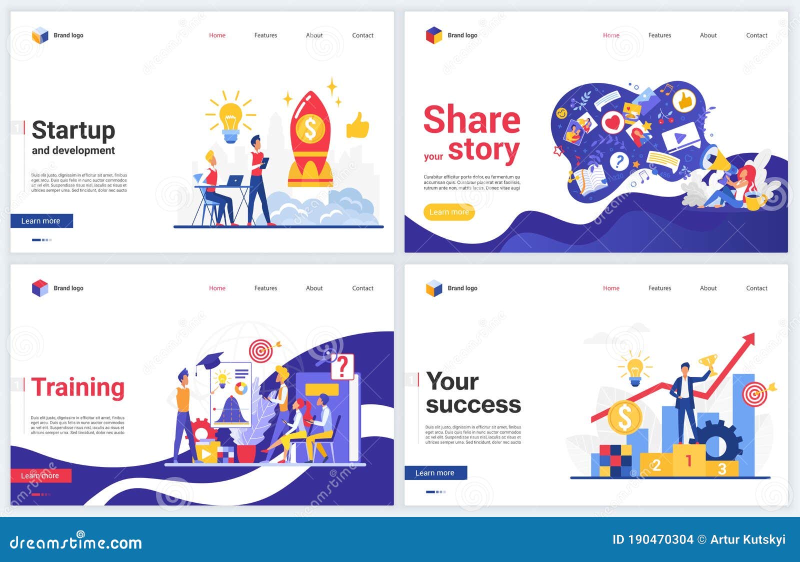 Successful Startup, Business Course Vector Illustrations with Modern ...