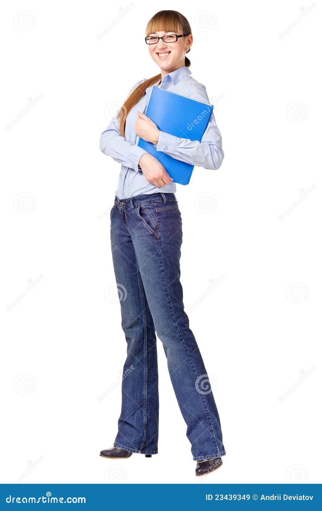 Successful Student Holding a Folder and Smiling Stock Image - Image of ...