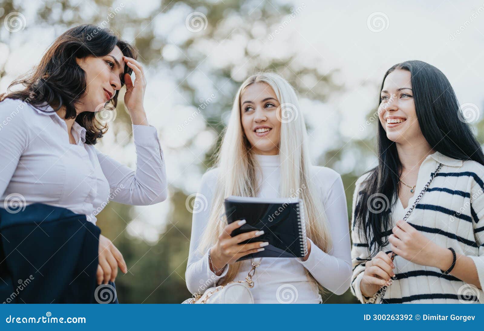 Successful Students Studying, Discussing, and Collaborating Outdoors ...
