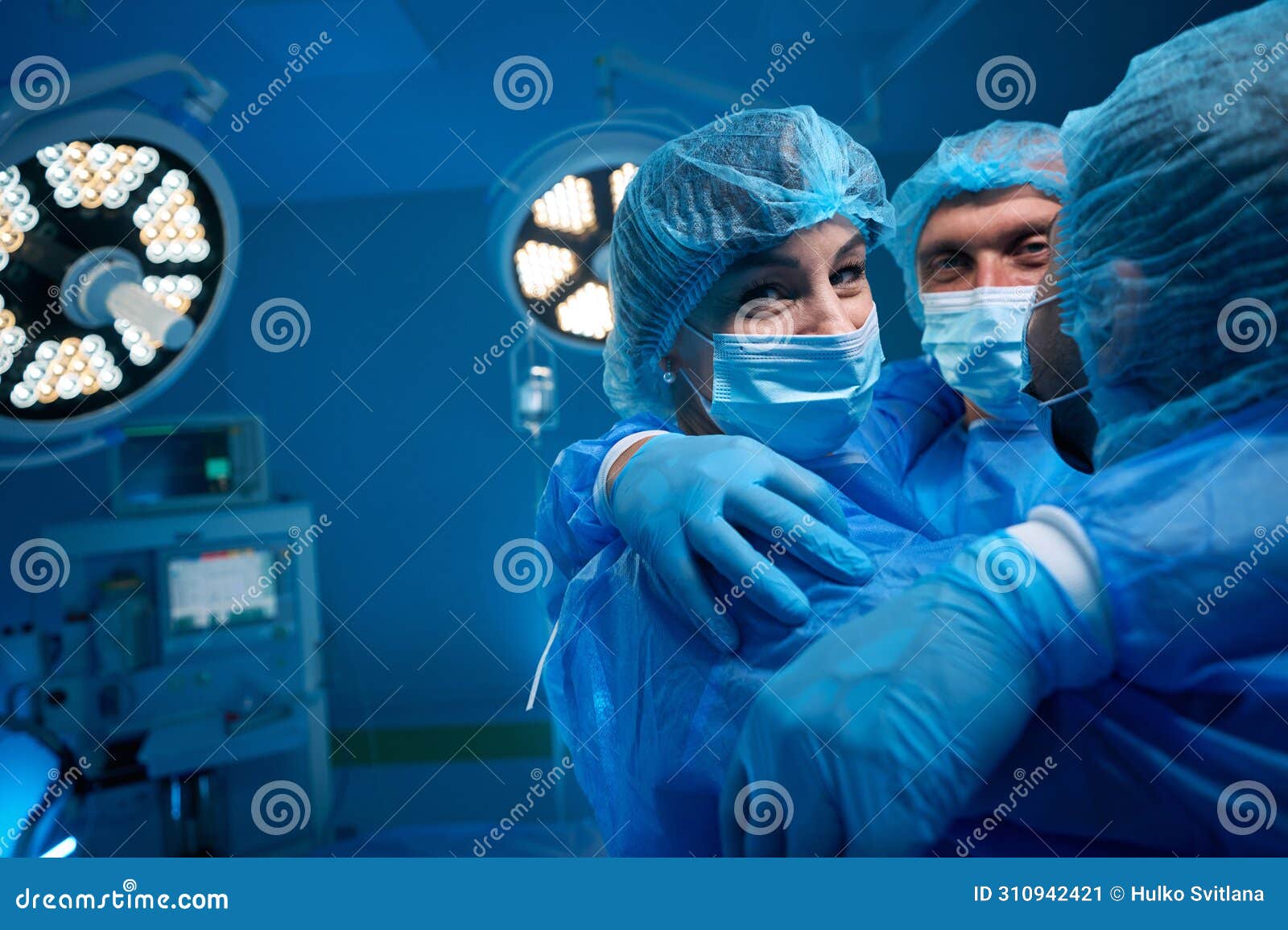 Successful Surgical Team Hugging in Surgery Theater Stock Image - Image ...