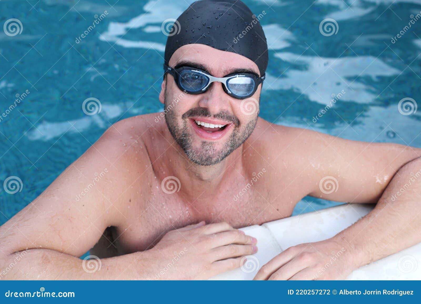 Successful Swimmer Smiling in the Water Stock Photo - Image of ...
