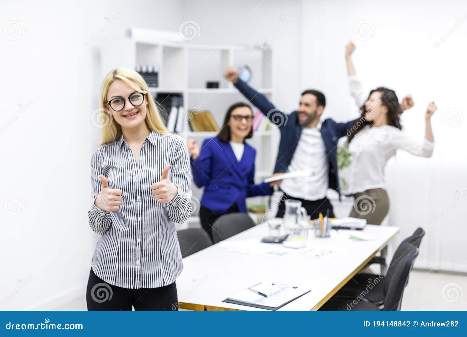 Successful Team of Business People in the Office. Stock Photo - Image ...