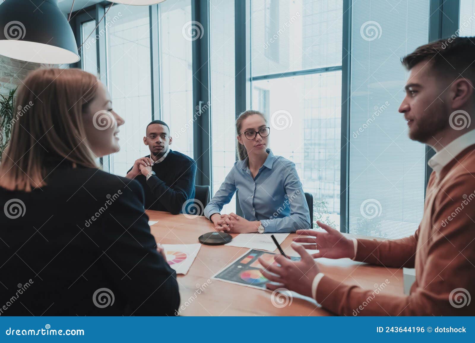 Successful Team. Group of Young Multi-ethnic Business People Working ...