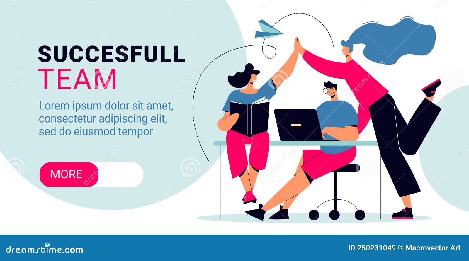 Successful Team Horizontal Banner Stock Vector - Illustration of ...