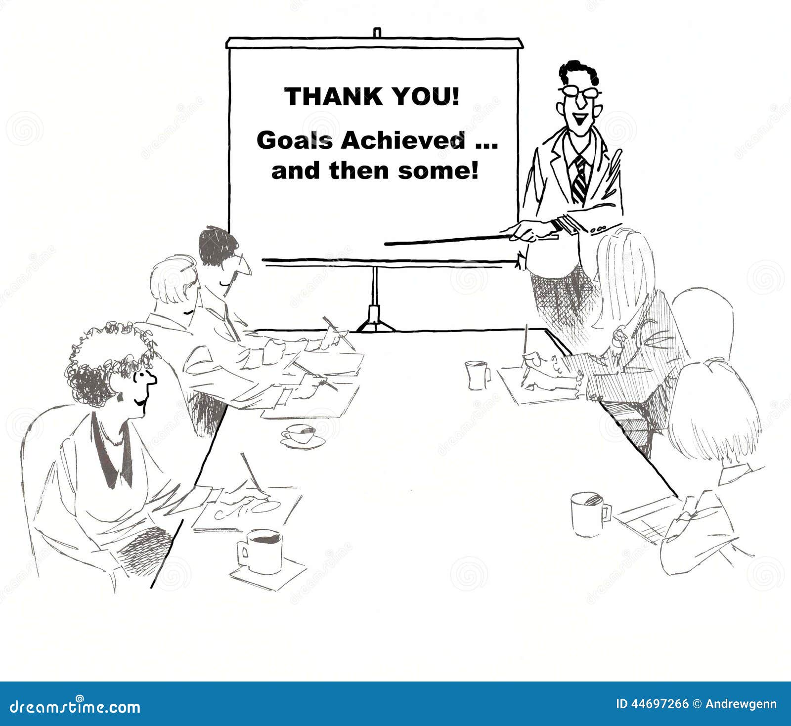 Accomplishments Lead To Achieving Success In Business And Life. Cartoon ...