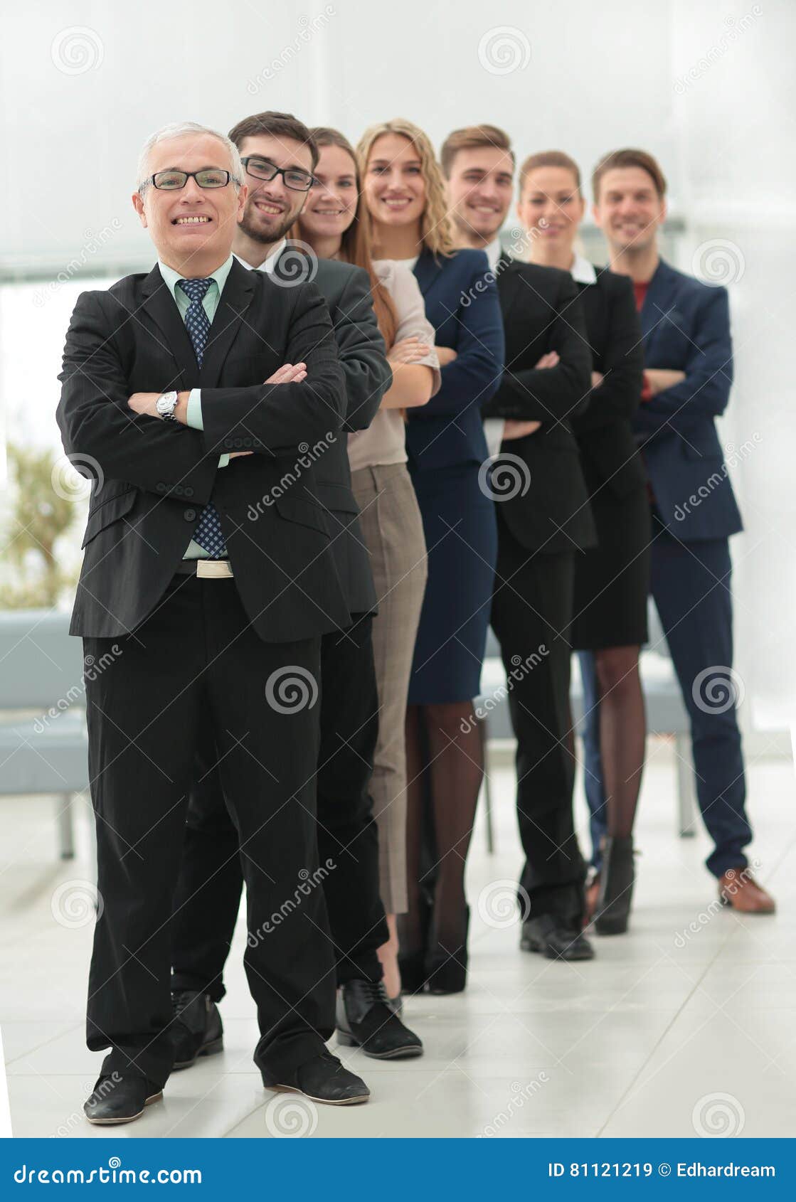 Successful Team of Staff Standing in a Row Stock Image - Image of ...