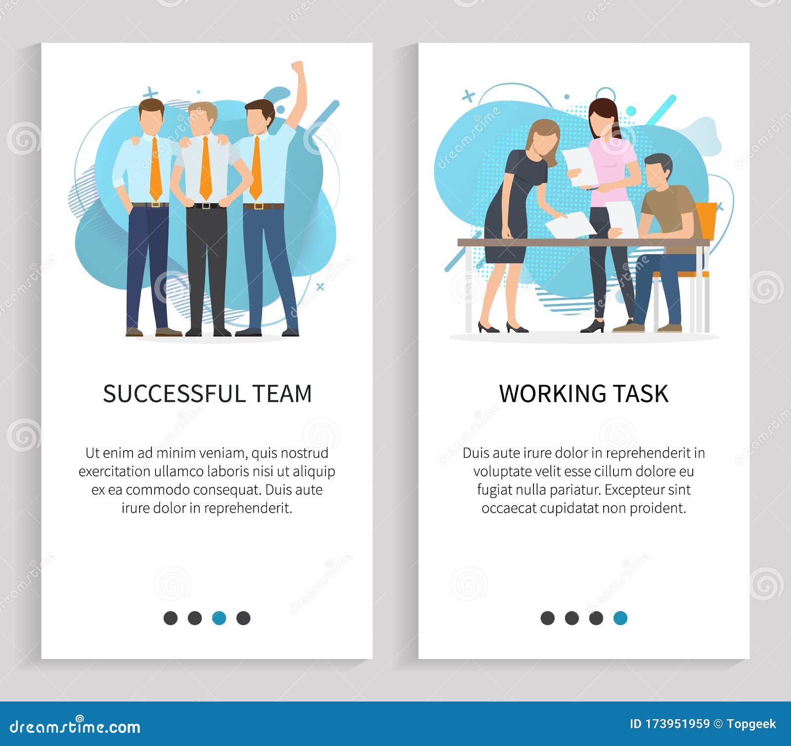Successful Team and Working Task People at Work Stock Vector ...
