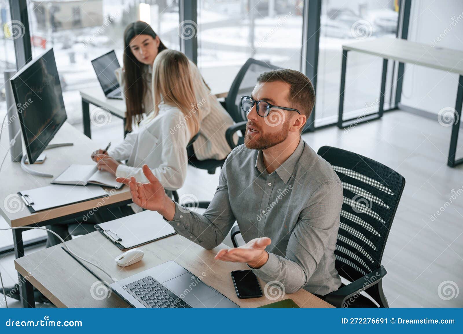 Successful Team are Working Together in the Office. Conception of ...