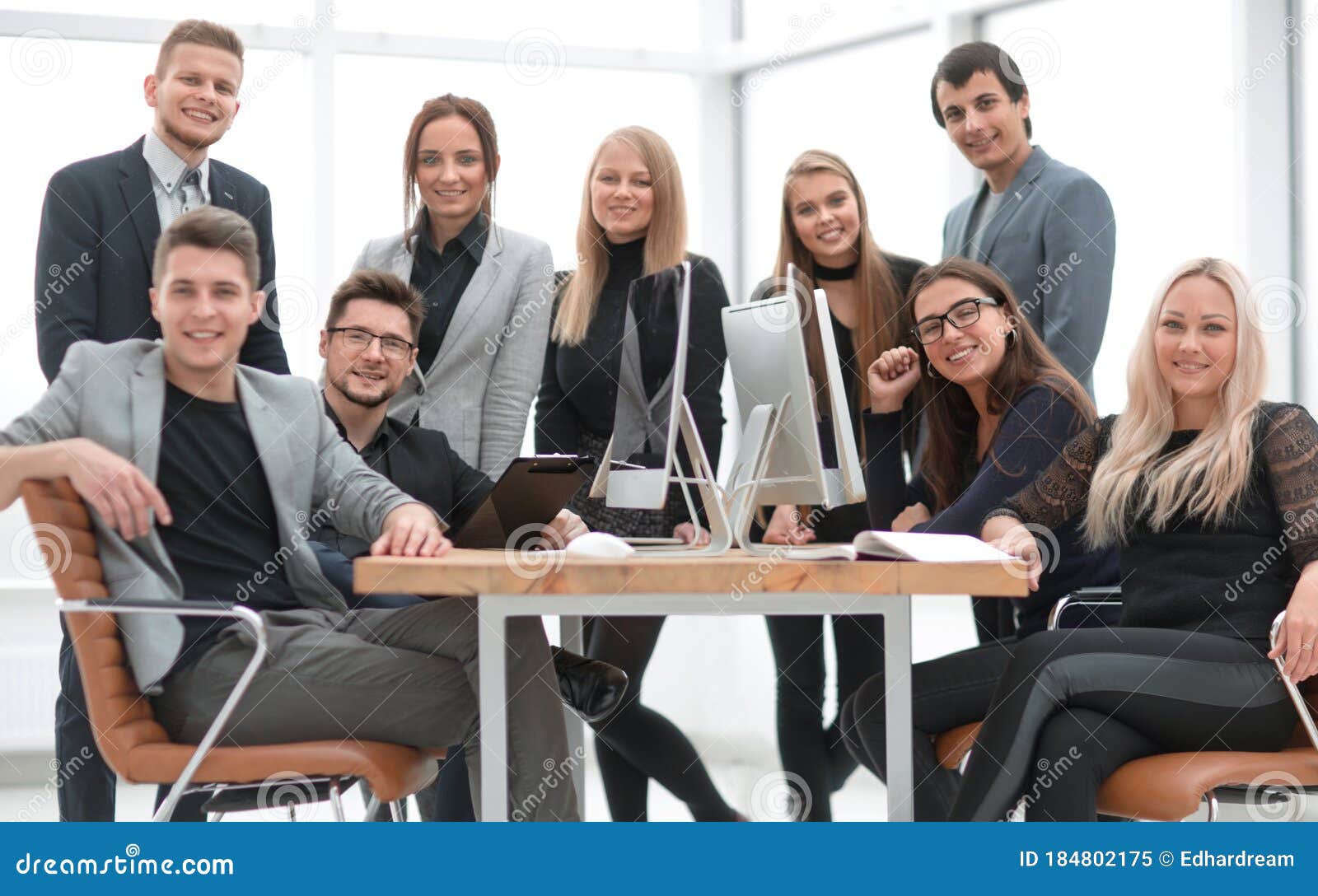 Successful Team of Young Professionals at the Office Desk Stock Image ...