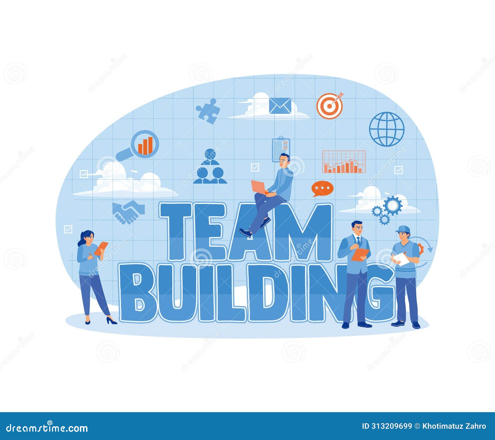 Successful Teamwork. Business Team Working Together Towards the Target ...