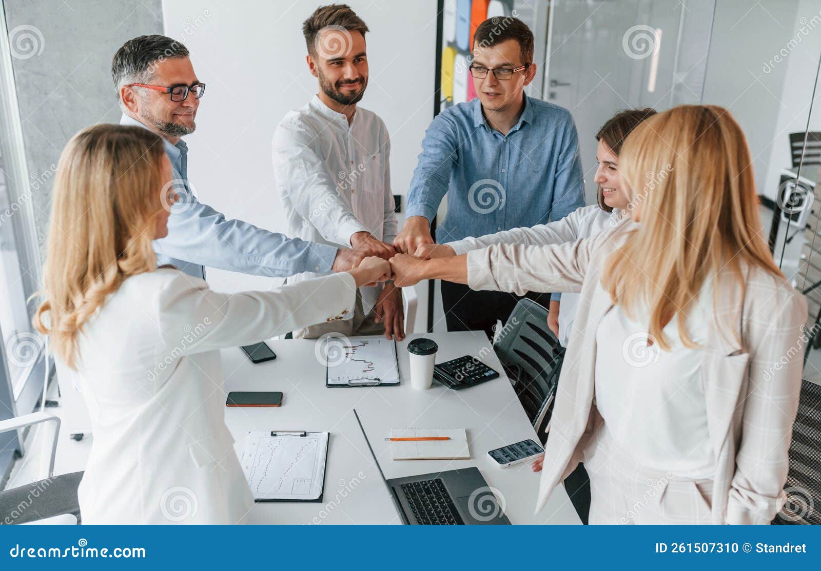 Successful Teamwork. Group of Professional Business People is in the ...