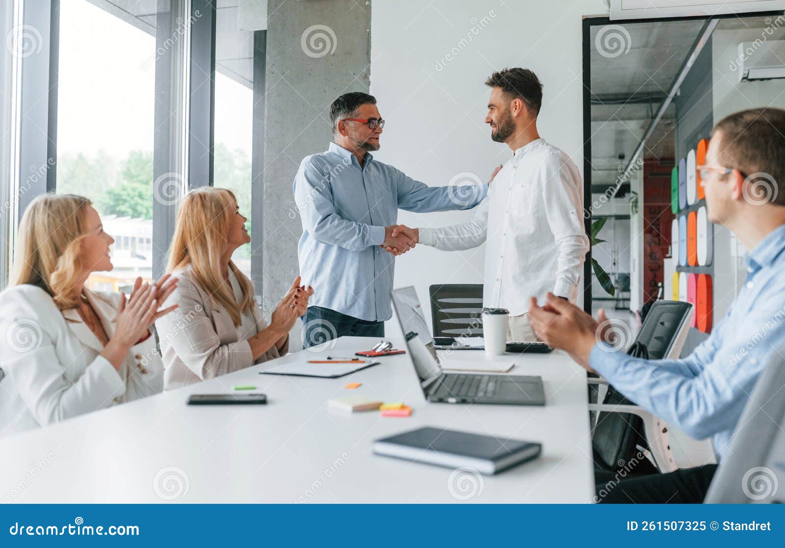 Successful Teamwork. Group of Professional Business People is in the ...