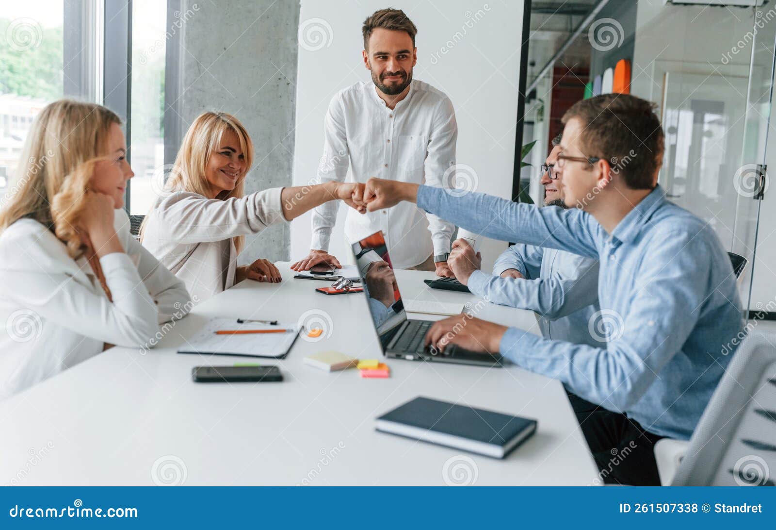 Successful Teamwork. Group of Professional Business People is in the ...