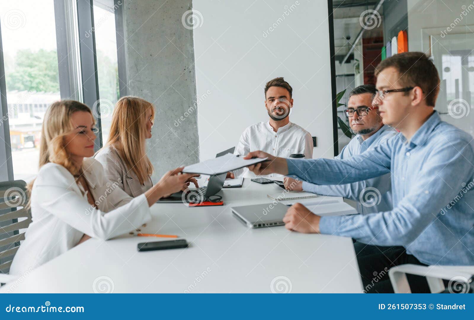Successful Teamwork. Group of Professional Business People is in the ...