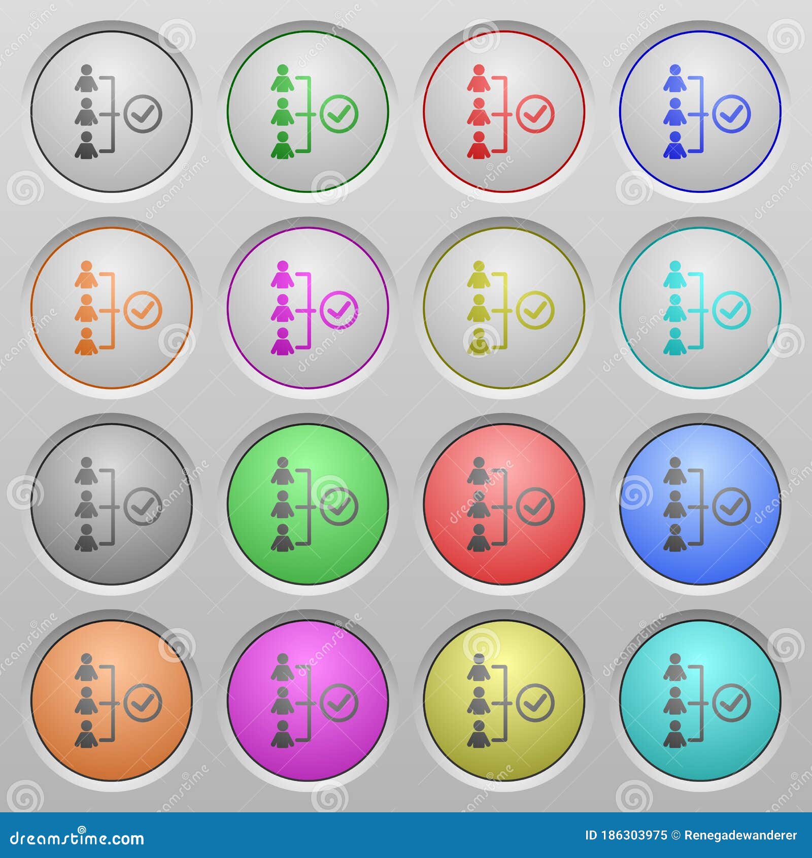 Successful Teamwork Plastic Sunk Buttons Stock Illustration ...