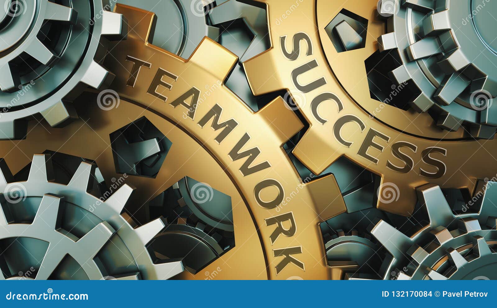 Successful Teamwork. Words Imprinted on Metal Surface 3d Illustration ...